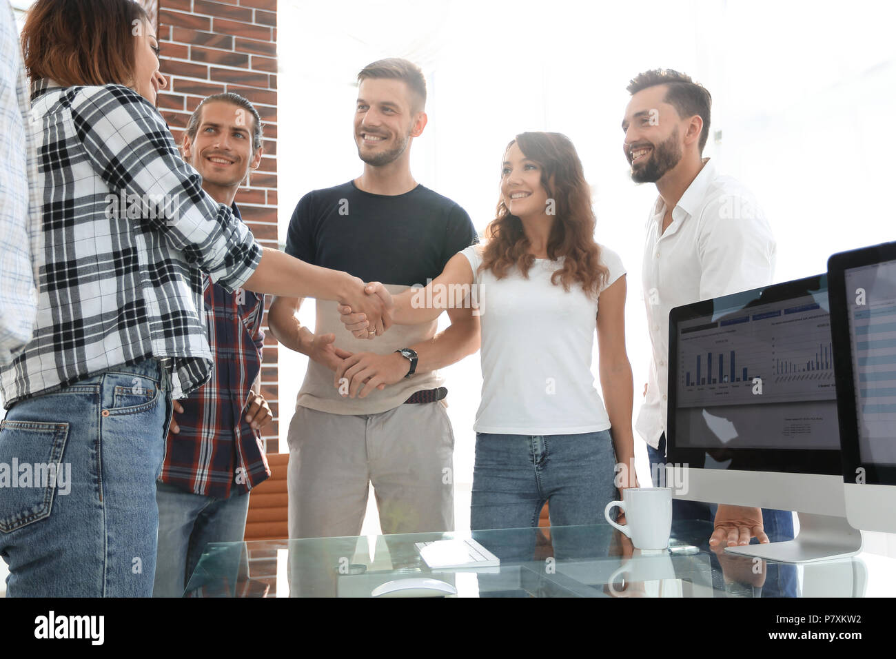 handshake of young people Stock Photo - Alamy