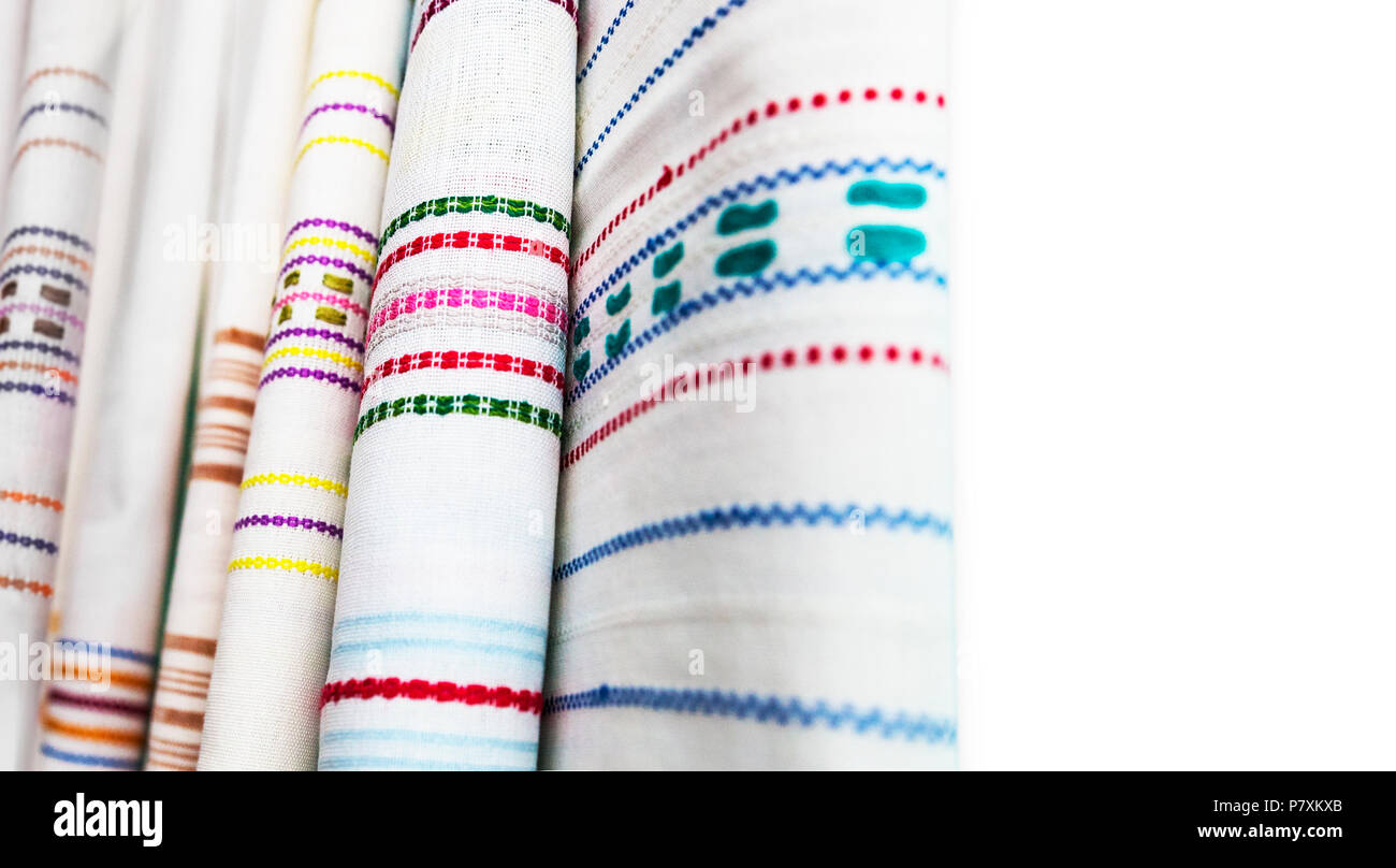 Balkans folk embroidery fabric detail, handmade clse up Stock Photo - Alamy