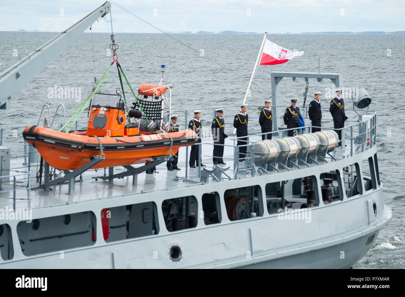 Polish Piast-class rescue-salvage ship ORP Lech 282 during Naval Parade ...