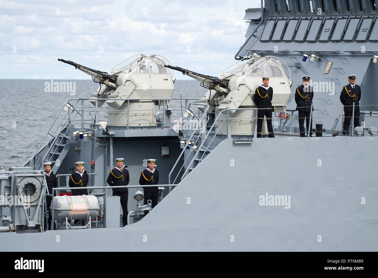 Polish Lublin-class minelayer-landing ship ORP Gniezno 822 during Naval ...