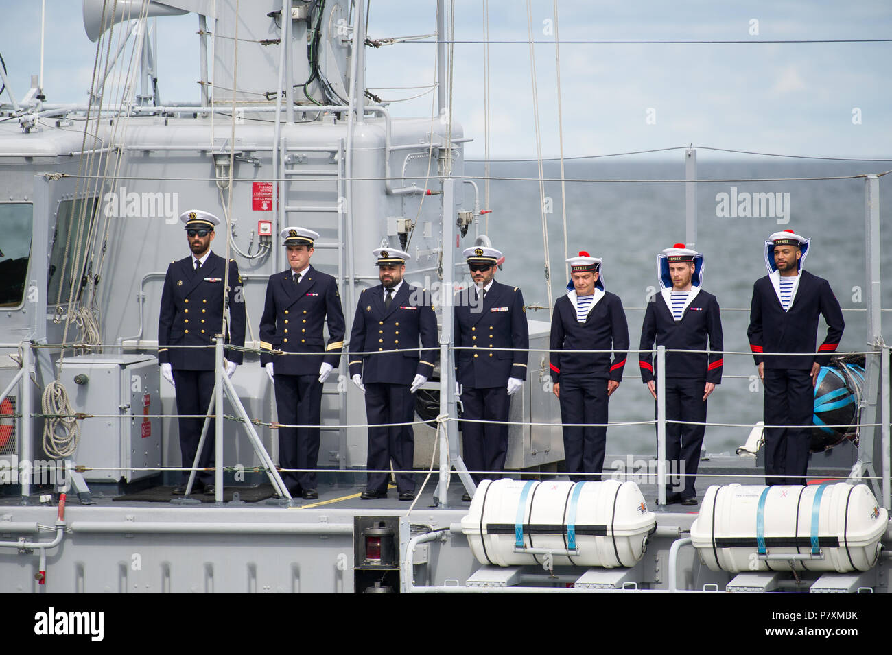 French Tripartite class minehunter M652 Céphée during Naval Parade to ...