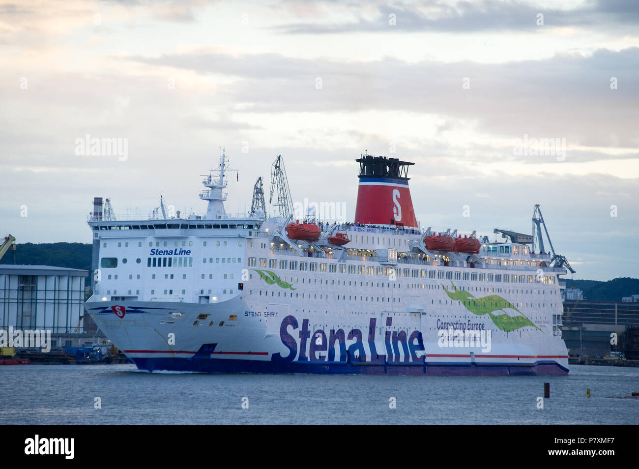 MS Stena Spirit, large cruiseferry owned by Stena Line, in Gdynia ...
