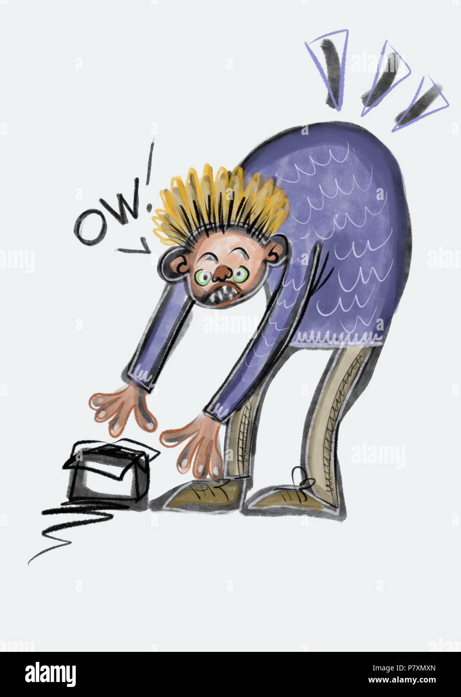 Man bending down and hurting his back Stock Photo - Alamy