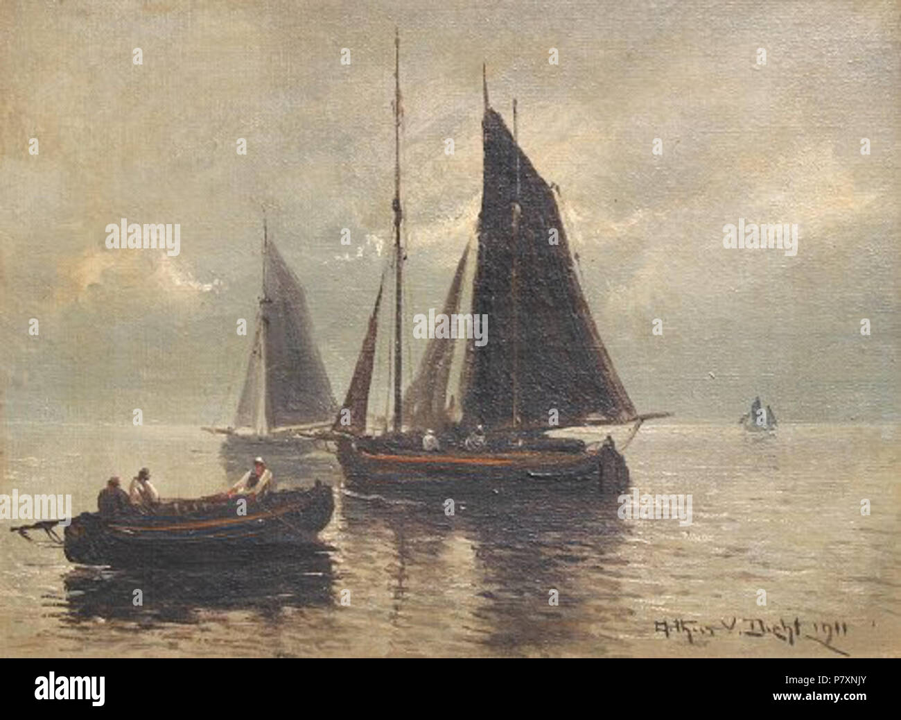 English: Harbour scene . circa 1910 133 Diehl24 Stock Photo - Alamy