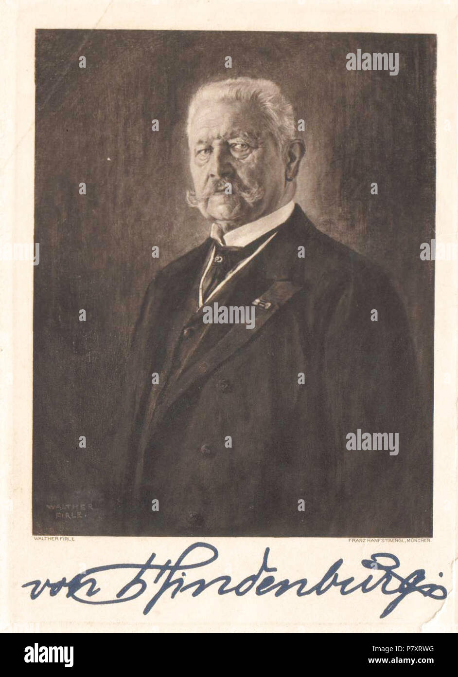 Reichspräsident von Hindenburg, Porträt von Walter Firle (1859-1929 ...
