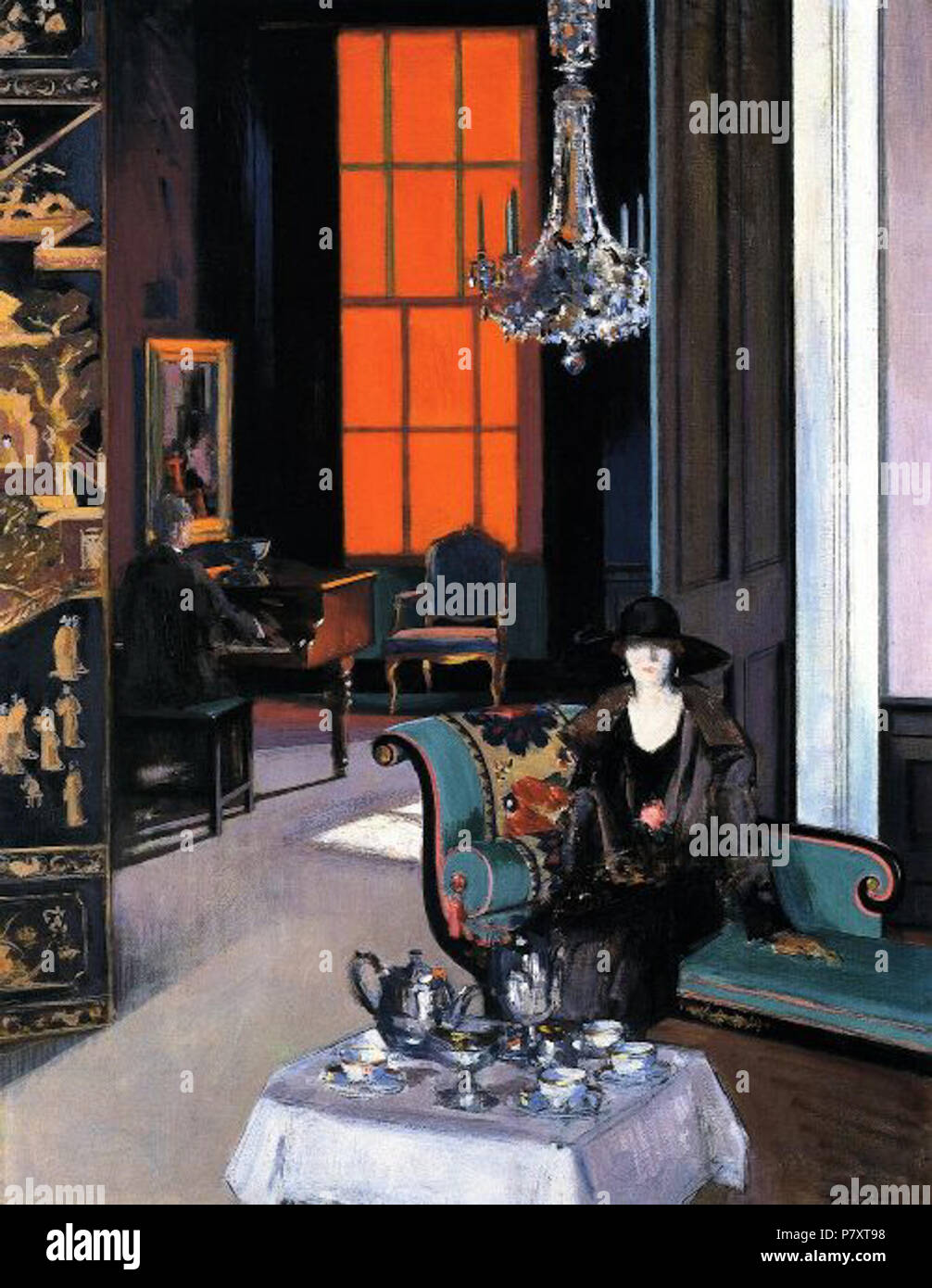 English: Interior, The Orange Blind by Francis Cadell . circa 1914 162 ...