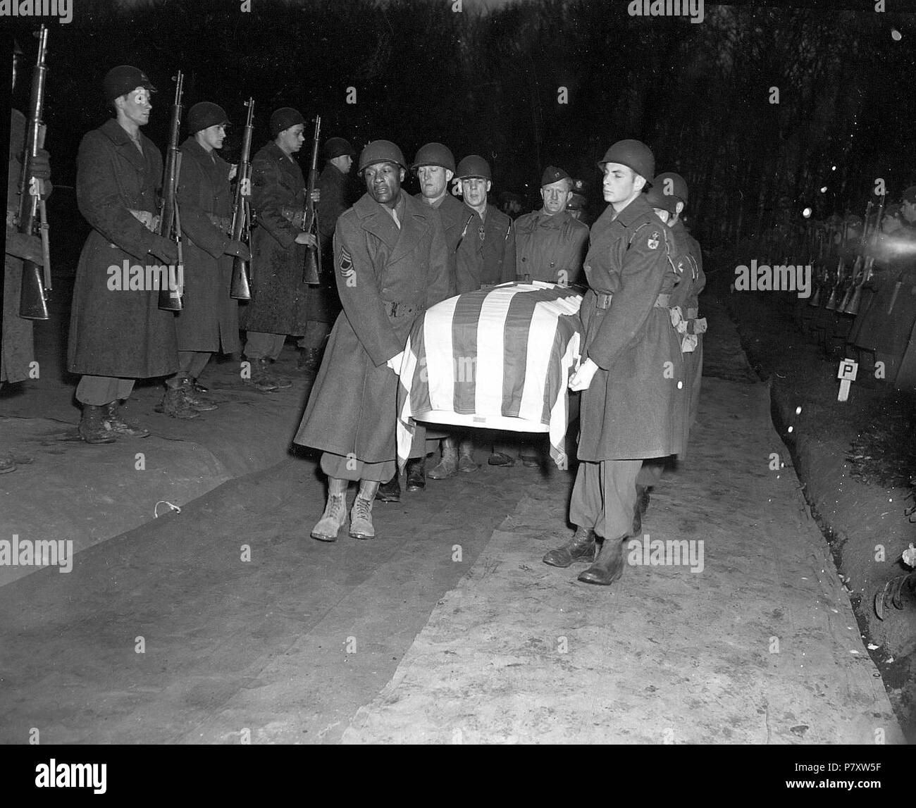 English: Funeral of General Patton . December 1945 166 Funeral of ...