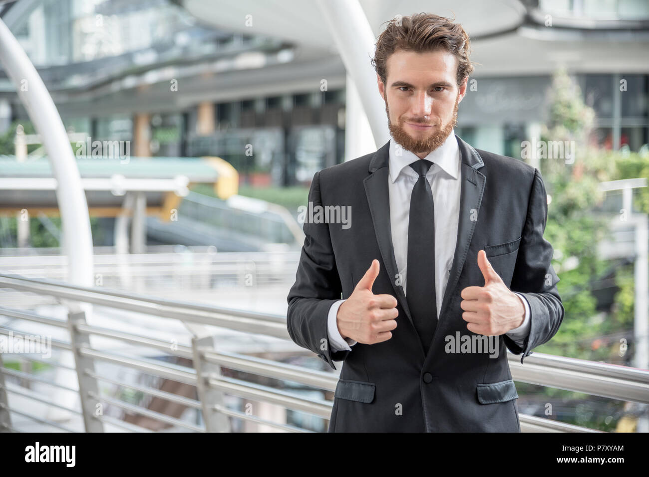 Businessmen give a thumbs-up, Business concept, Cheerful concept Stock ...