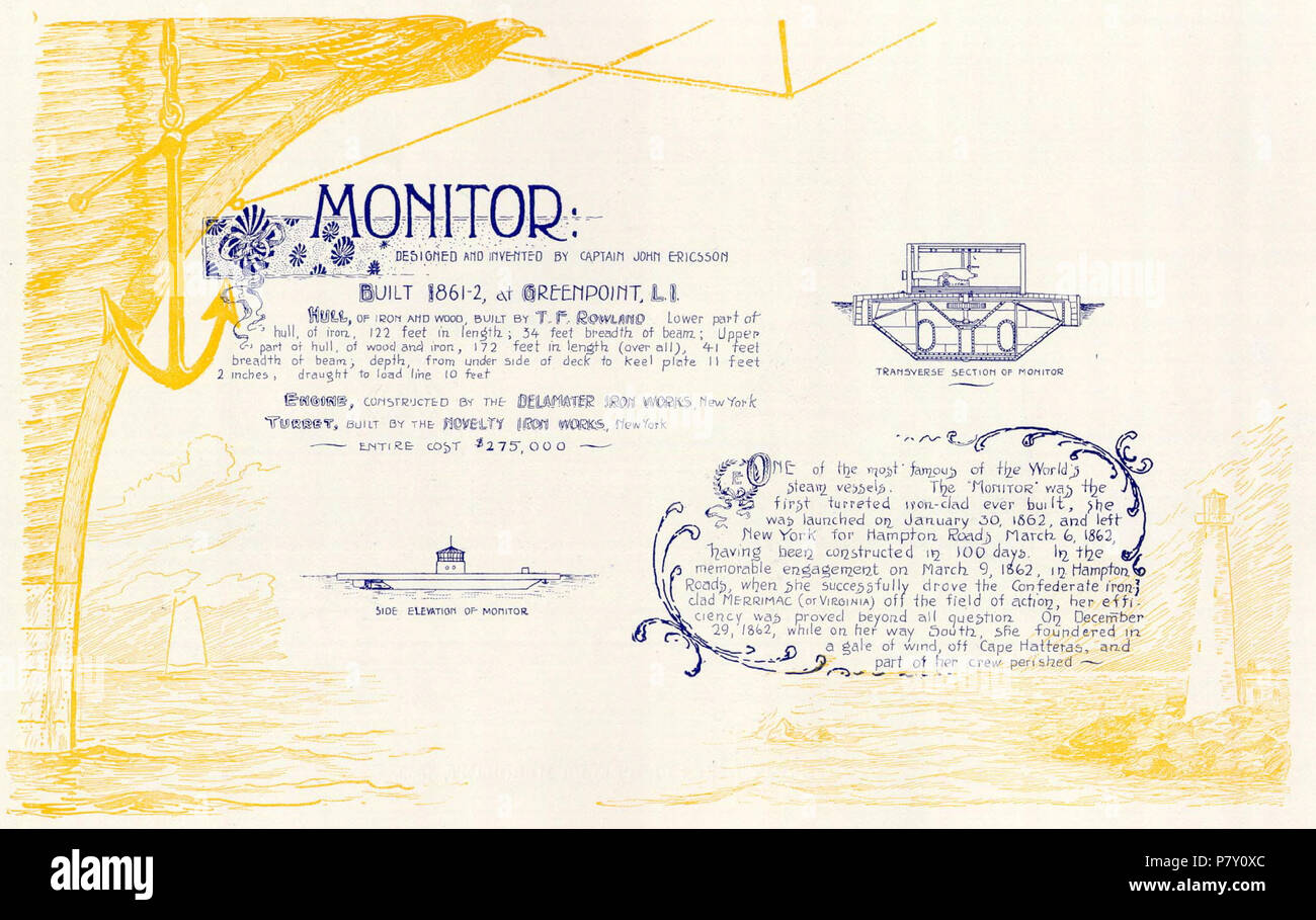 English: Monitor, U.S. warship, built 1862. 1895 or before 276 Monitor ...