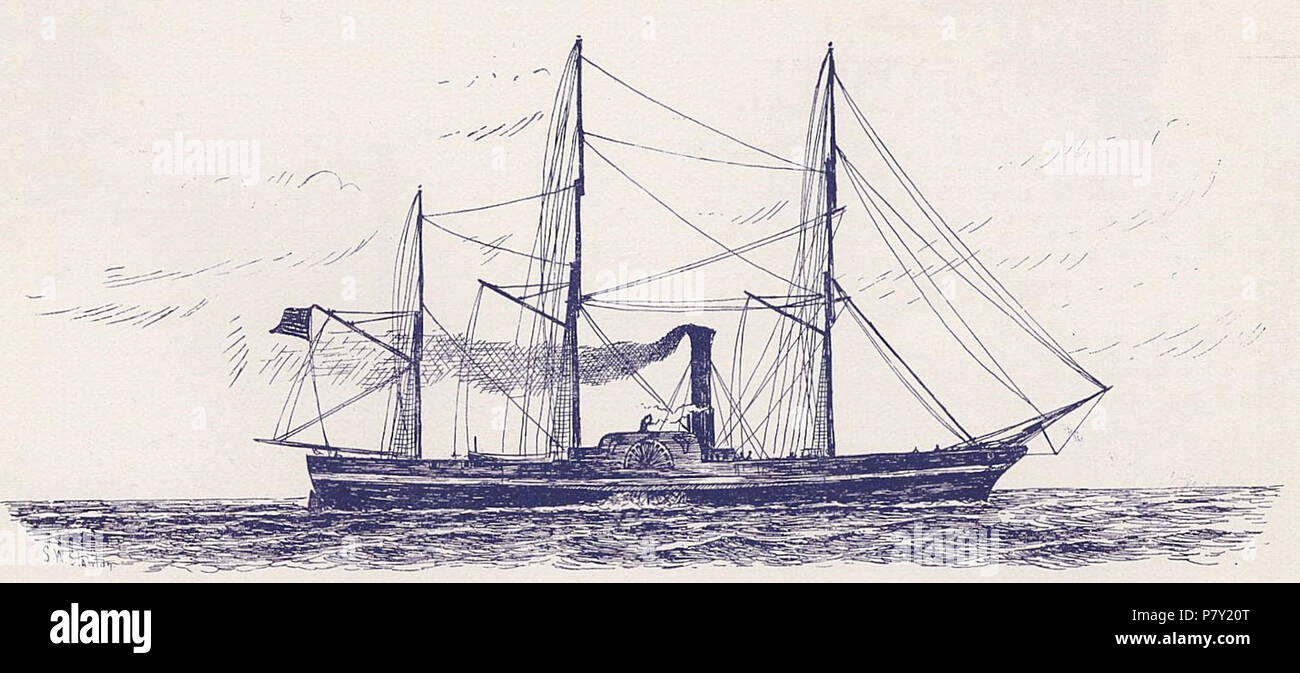 English: Powhatan, steam frigate, completed 1850. 1895 or before 319 ...