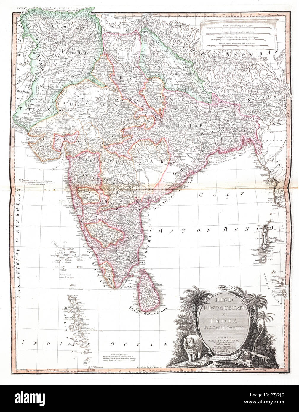 British colonial map of india 1800s hi-res stock photography and images ...