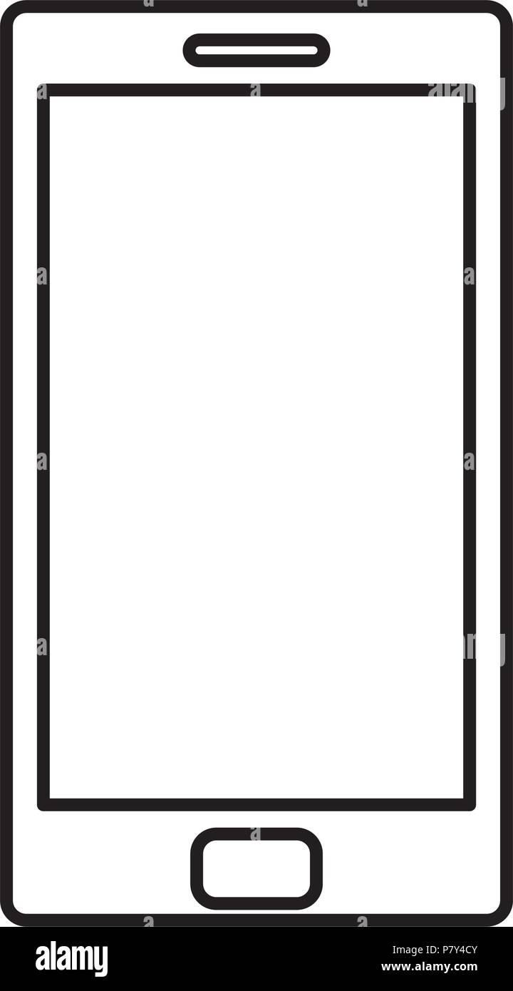 line digital smartphone technology communication style Stock Vector ...