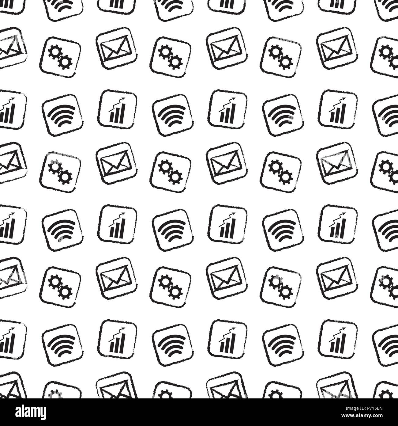 grunge social digital apps icons background Stock Vector Image & Art ...