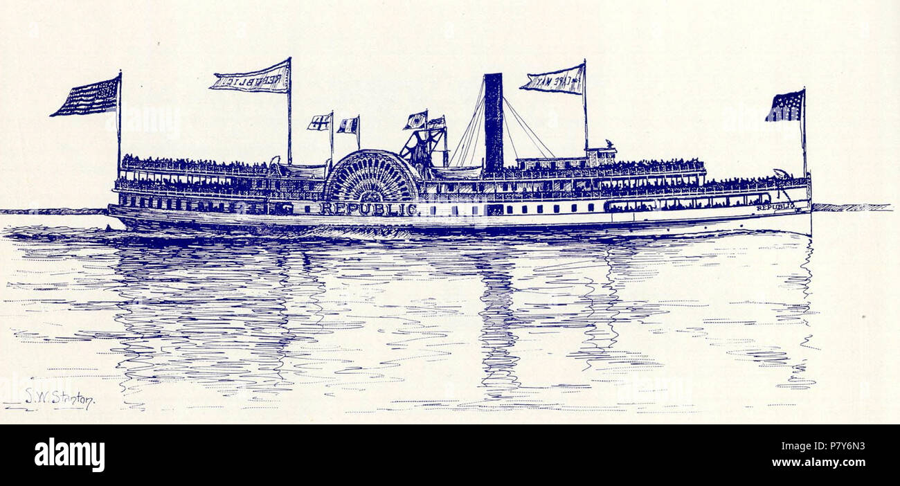 English: Republic, Delaware River sidewheel steamer . 1895 or before ...