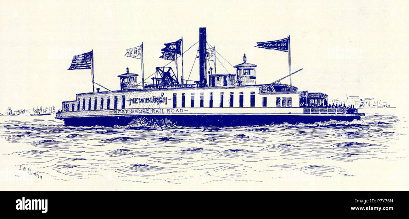 English: Newburgh, steam ferry built 1882 for New York harbor. 1895 or ...