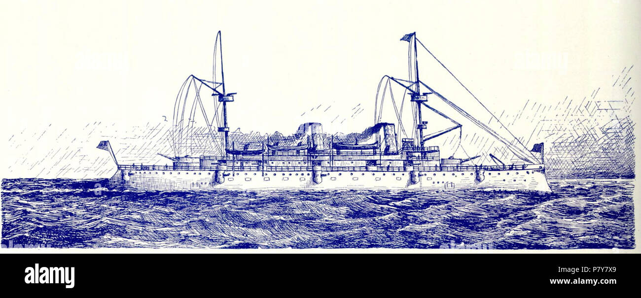 English: Olympia, U.S. protected cruiser, built 1893. 1895 or before ...