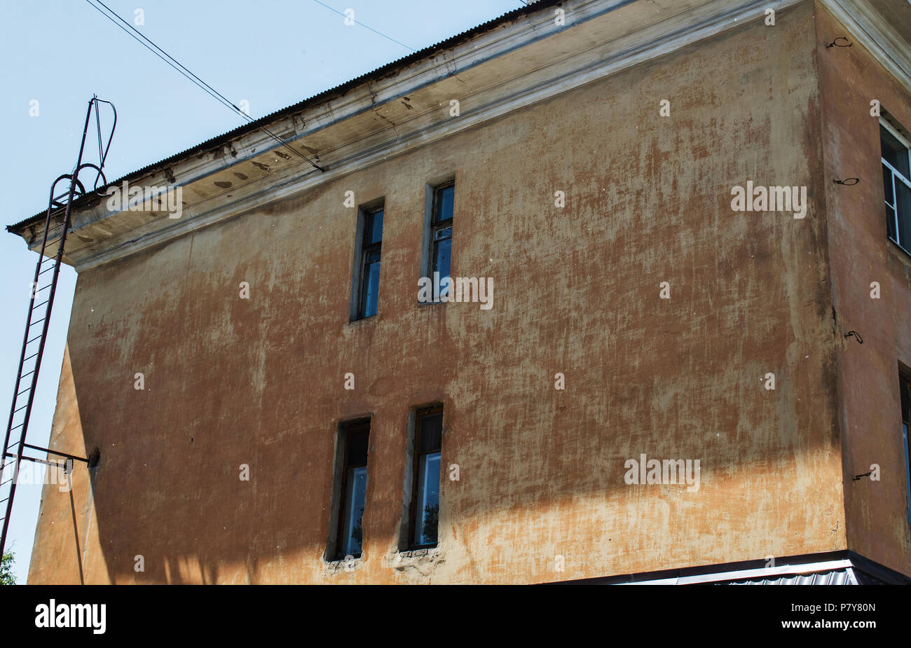 Antique style building. Yellow building. Architectural background Stock ...
