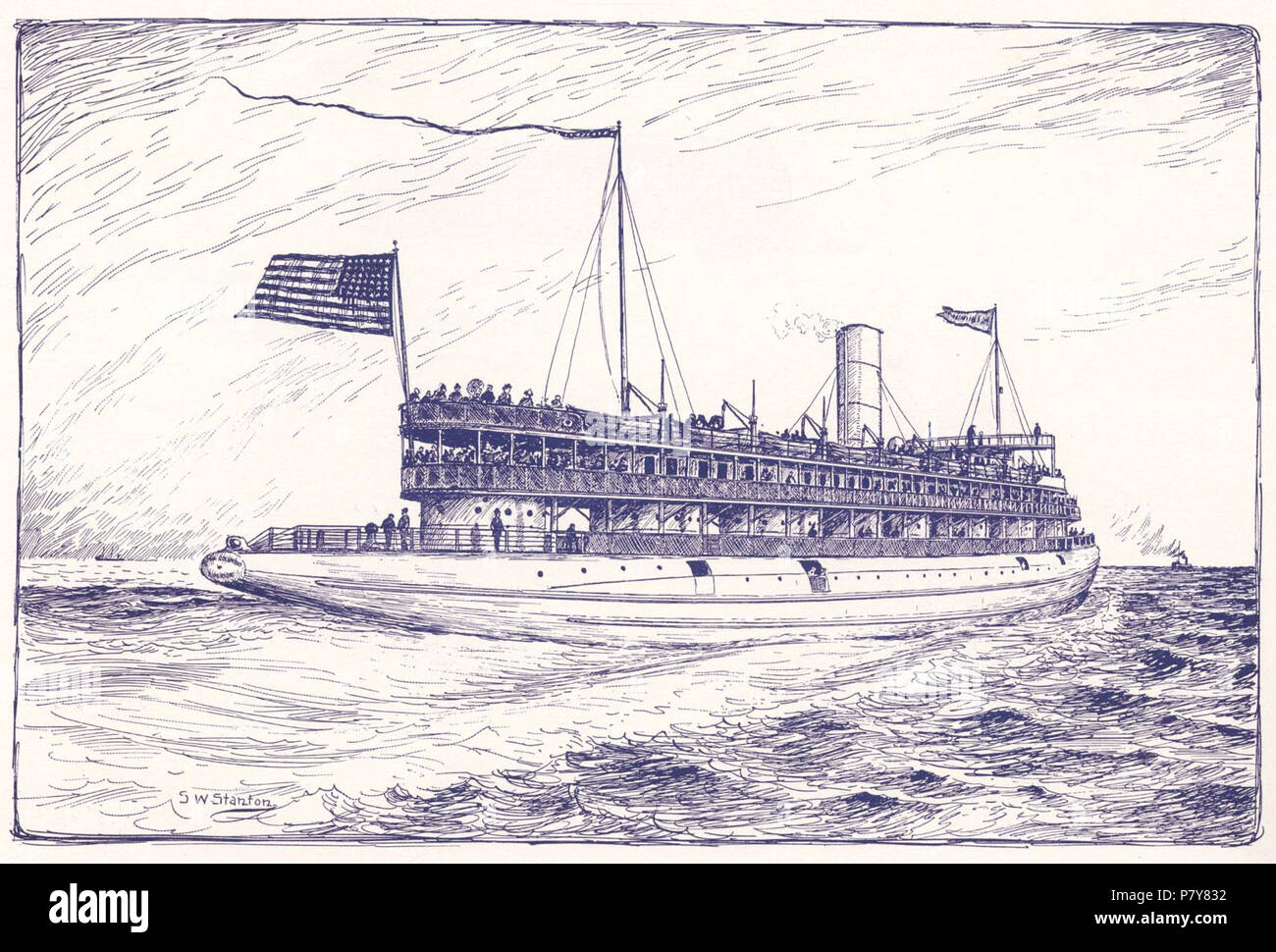 English: Christopher Columbus only passenger 'whale-back' steamer every ...