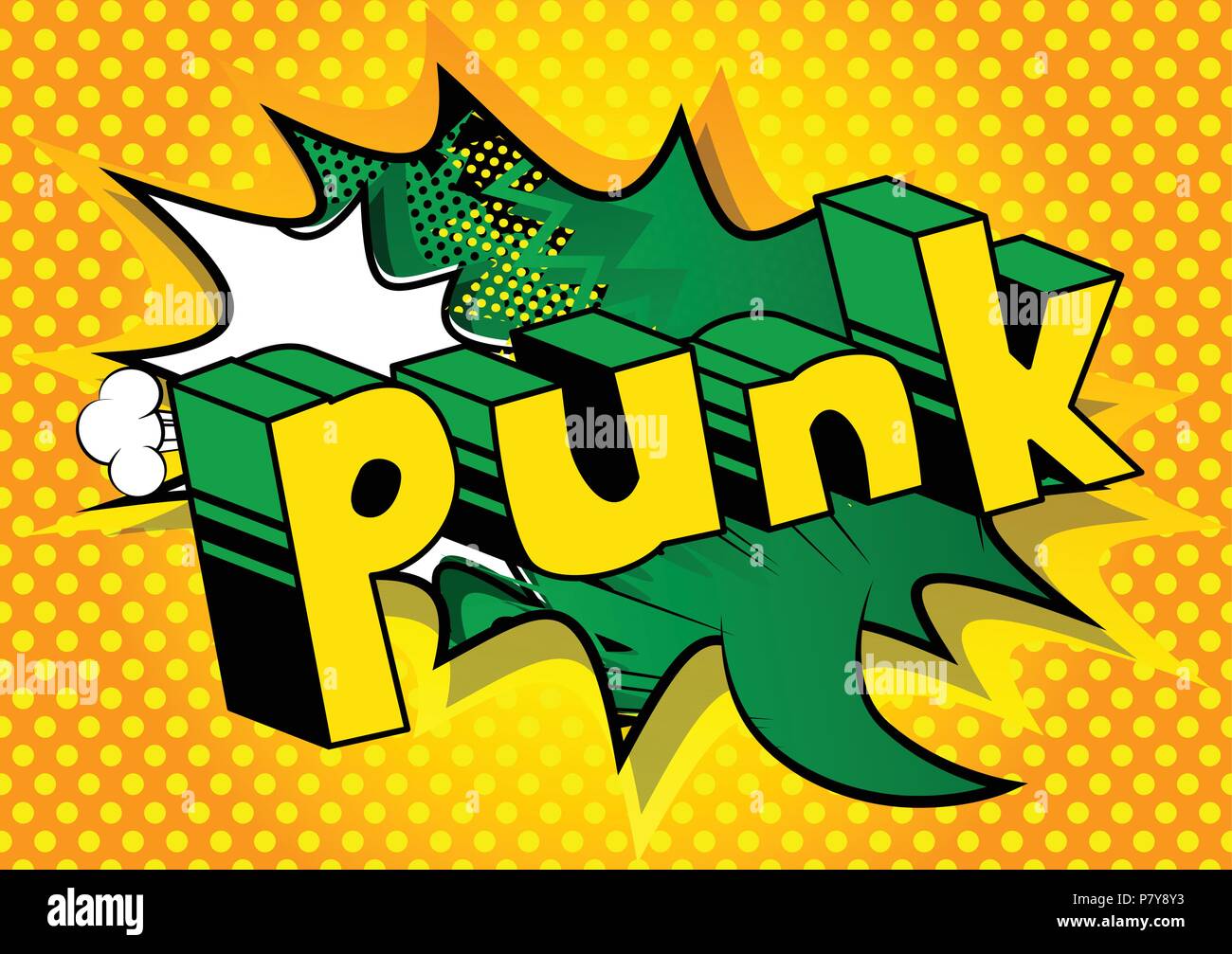 Punk - Comic book word on abstract background Stock Vector Image & Art ...