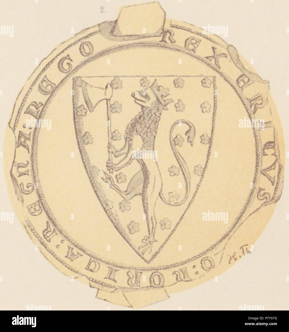 English: Seal (reverse) of King Eric II Magnusson of Norway, based on ...