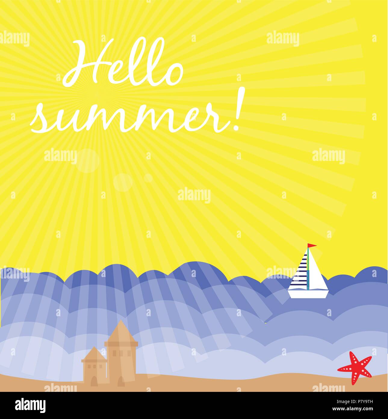 Coastal summer vacation Stock Vector Images - Alamy