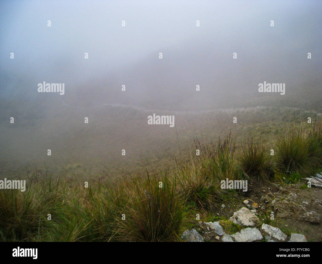 Hike on the ancient Inca Trail paved path to Machu Picchu. Peru. No ...