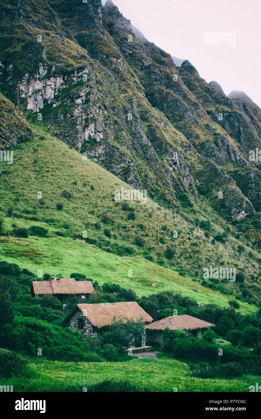 Houses in the green Andes mountains Stock Photo - Alamy
