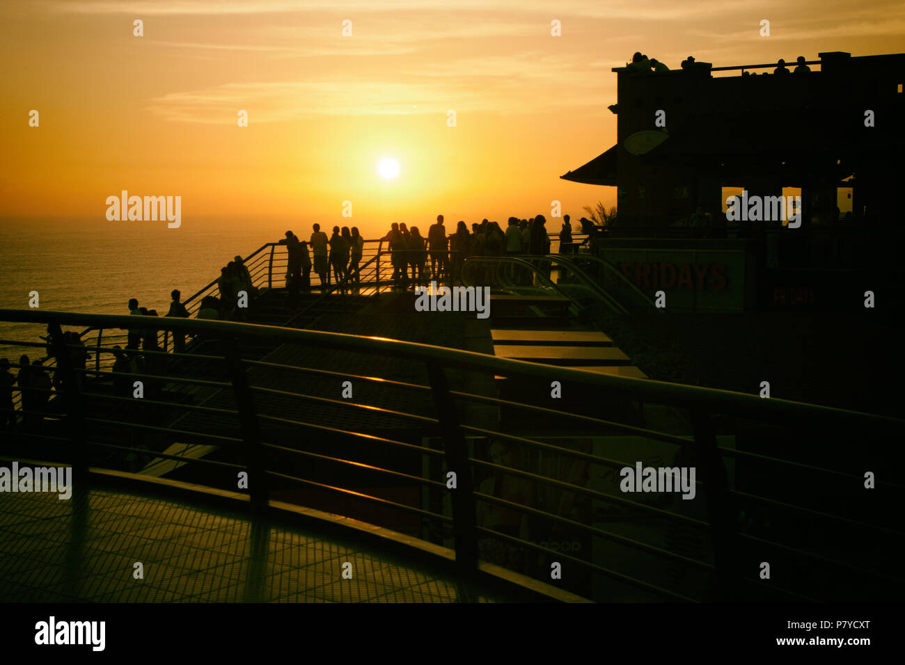 The sunset from a deck Stock Photo - Alamy