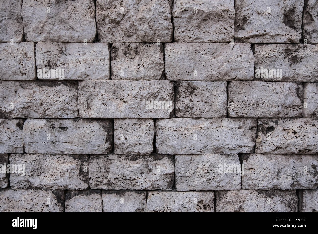 Old white stone bricks wall Stock Photo - Alamy
