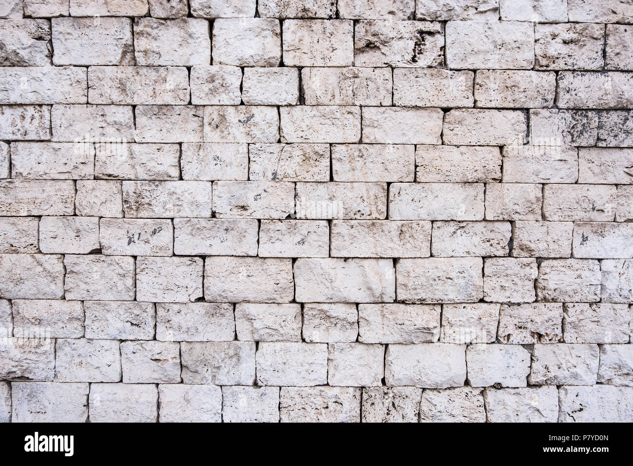 Old white stone brick wall Stock Photo - Alamy
