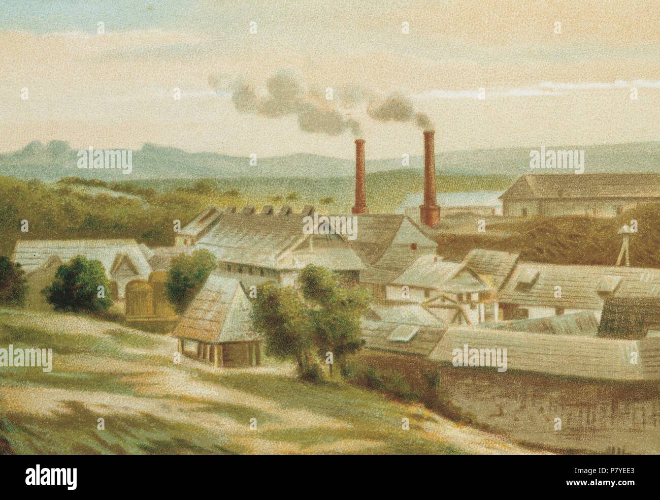 Mexico. Hidalgo state. Silver Mines of San Miguel Regla. Lithography ...