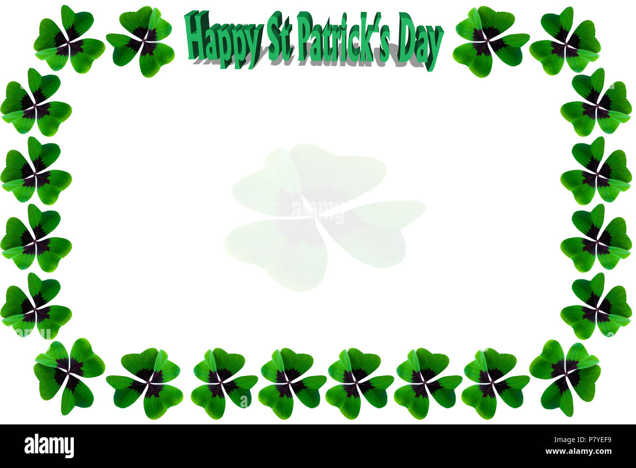 St. Patrick's Day Postcard / Congratulation Card with Shamrock Frame ...