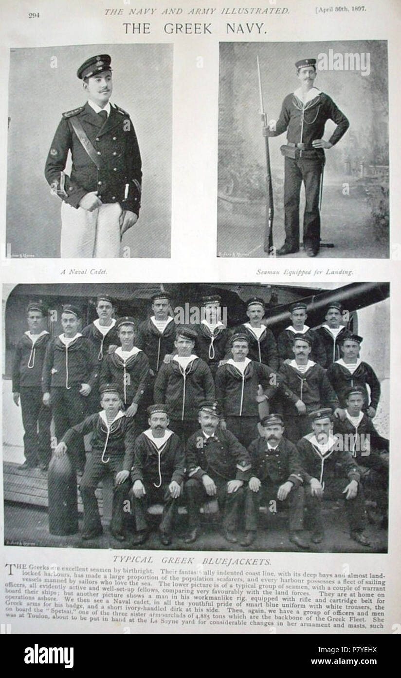 English: Photos of Greek sailors and naval officers, 1897 . 29 January ...
