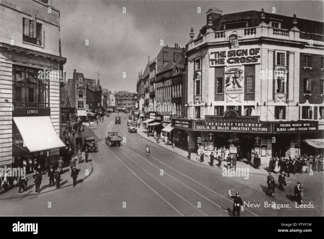 Old image of New Briggate, Leeds, West Yorkshire, England. The film ...