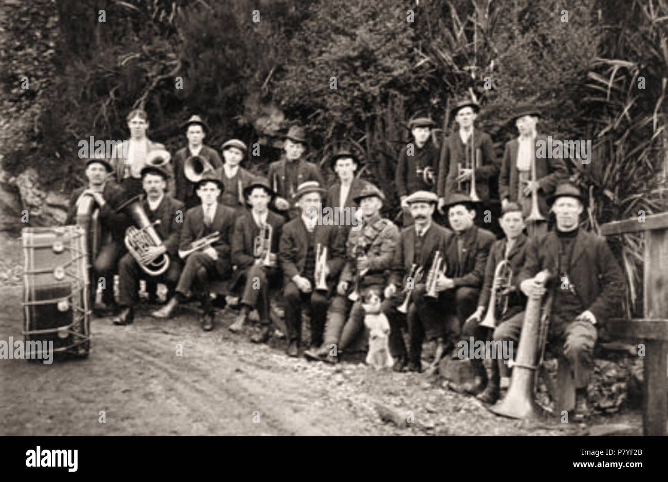 English: New Zealand. Burnett's Face Brass Band, 1914 . 1914 285 New ...