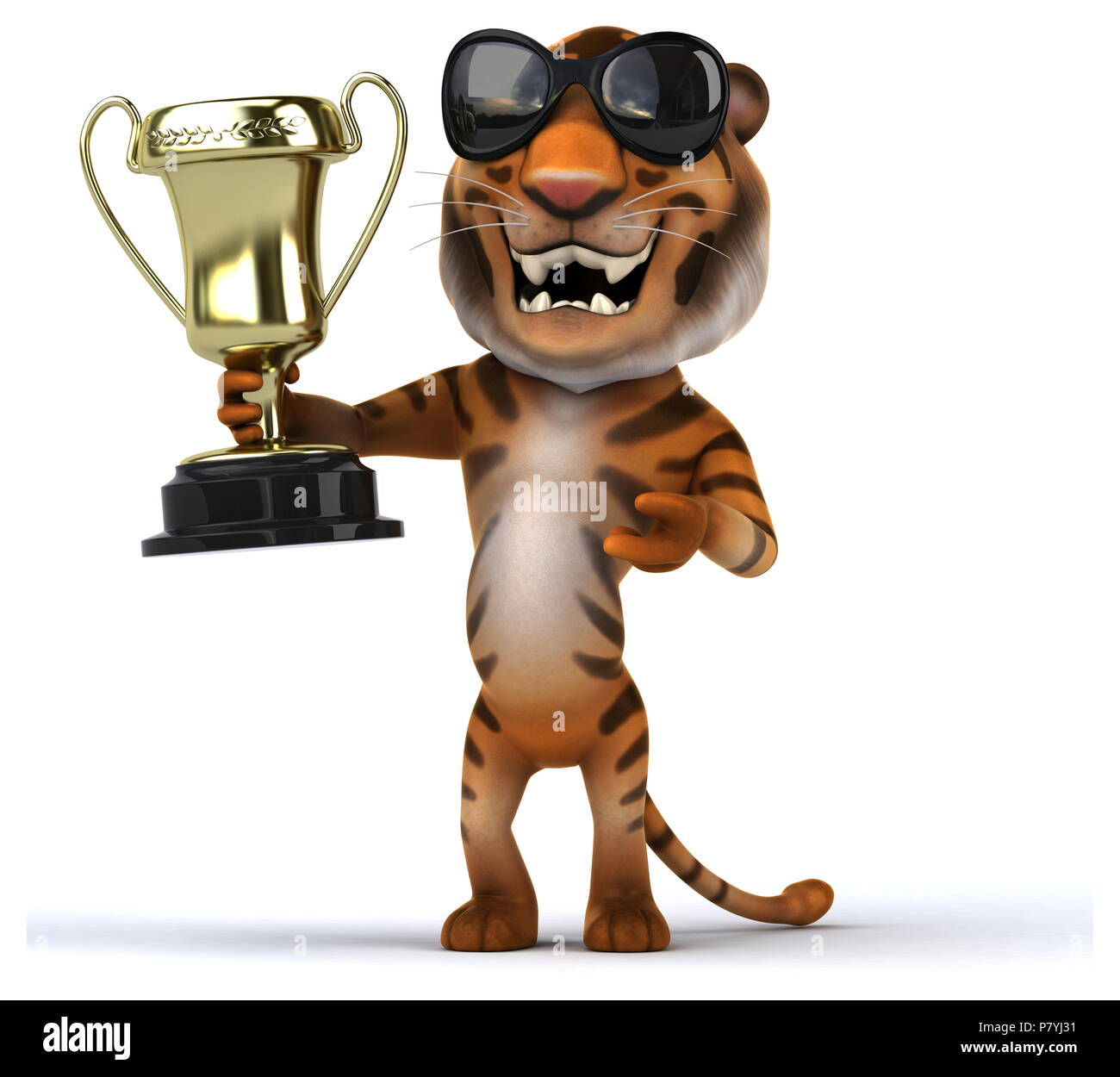 Cute tiger cartoon roaring Cut Out Stock Images & Pictures - Alamy