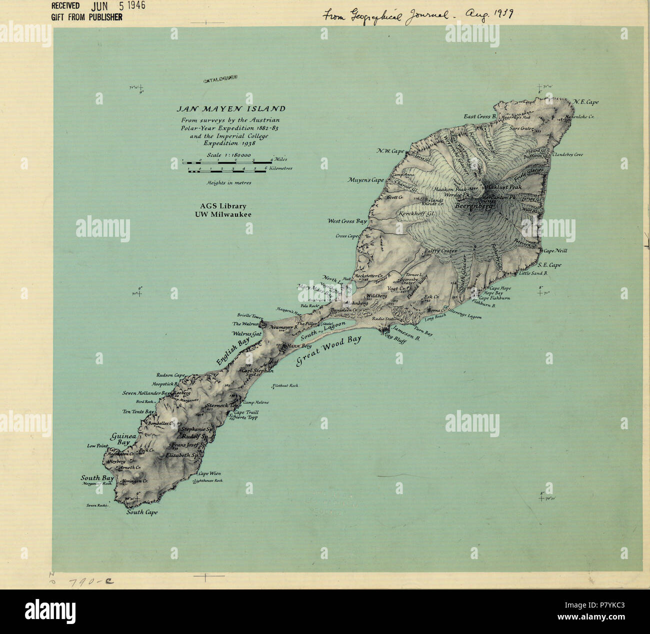 English: map of Jan Mayen island, Territory of Norway, North Atlantic ...