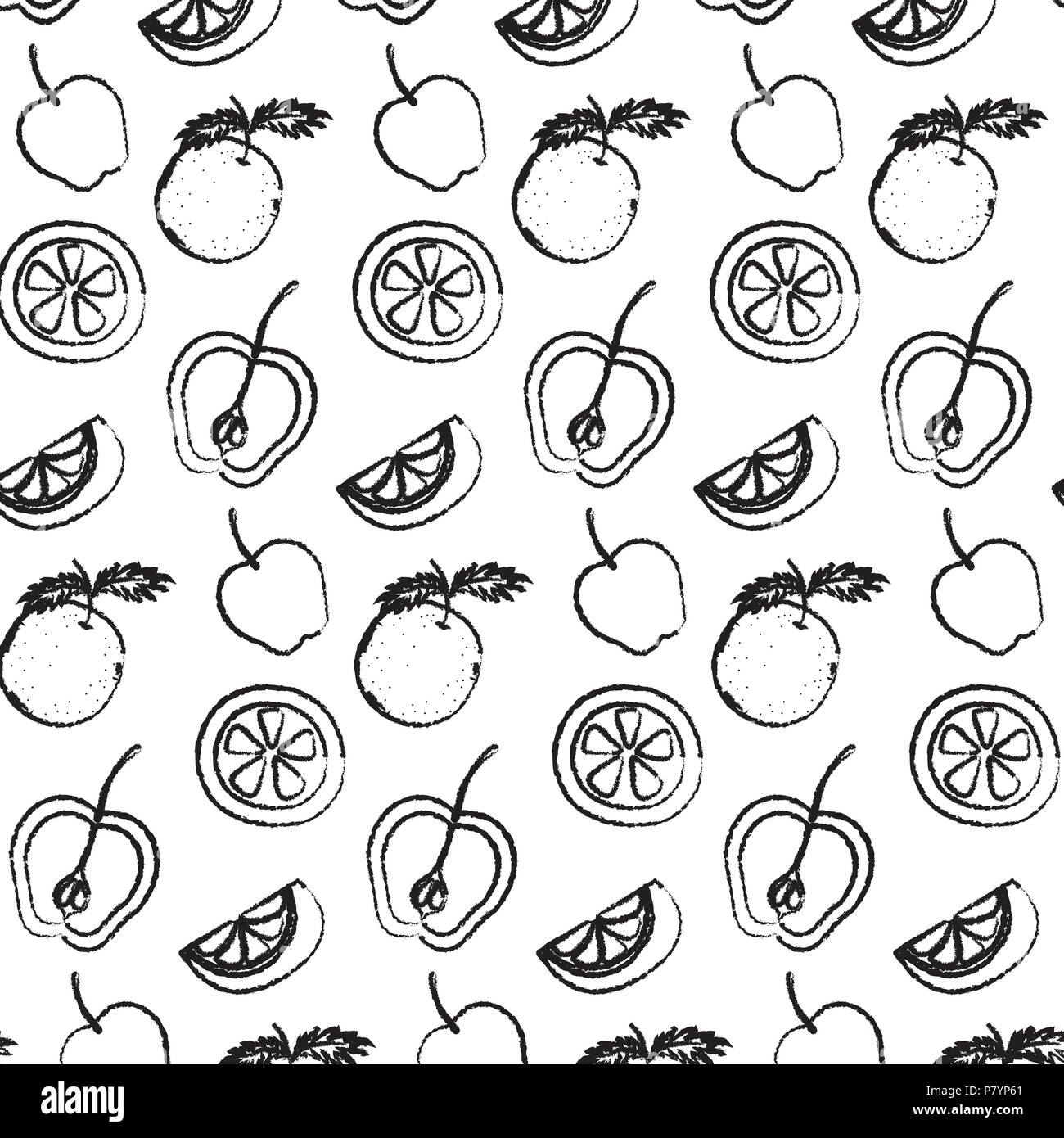 color delicious fresh fruits nutrition background Stock Vector Image ...