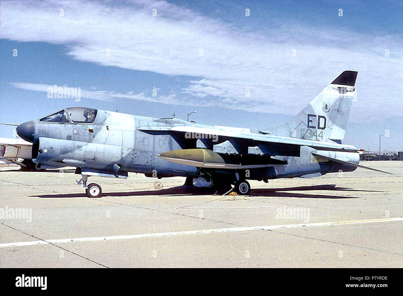 445th Flight Test Squadron YA-7F Corsair II 71-0344 on parking ramp ...