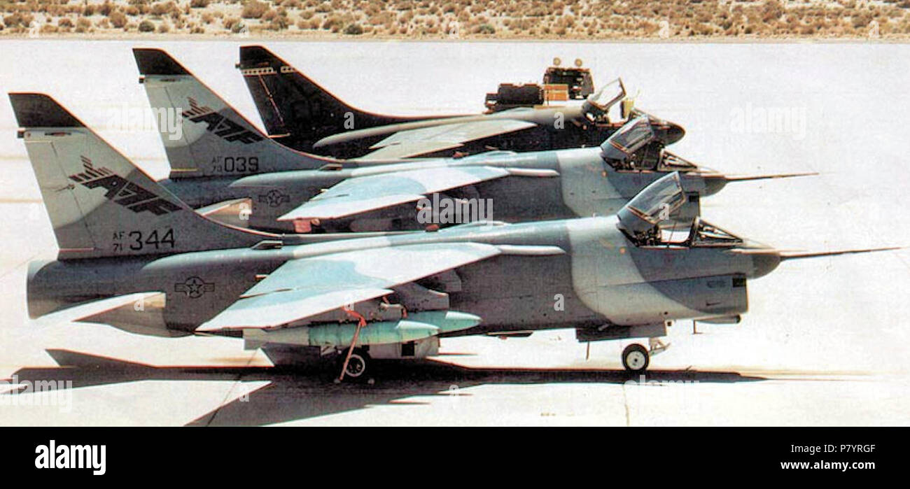 445th Flight Test Squadron YA-7F Corsair IIs with ED A-7D Stock Photo ...