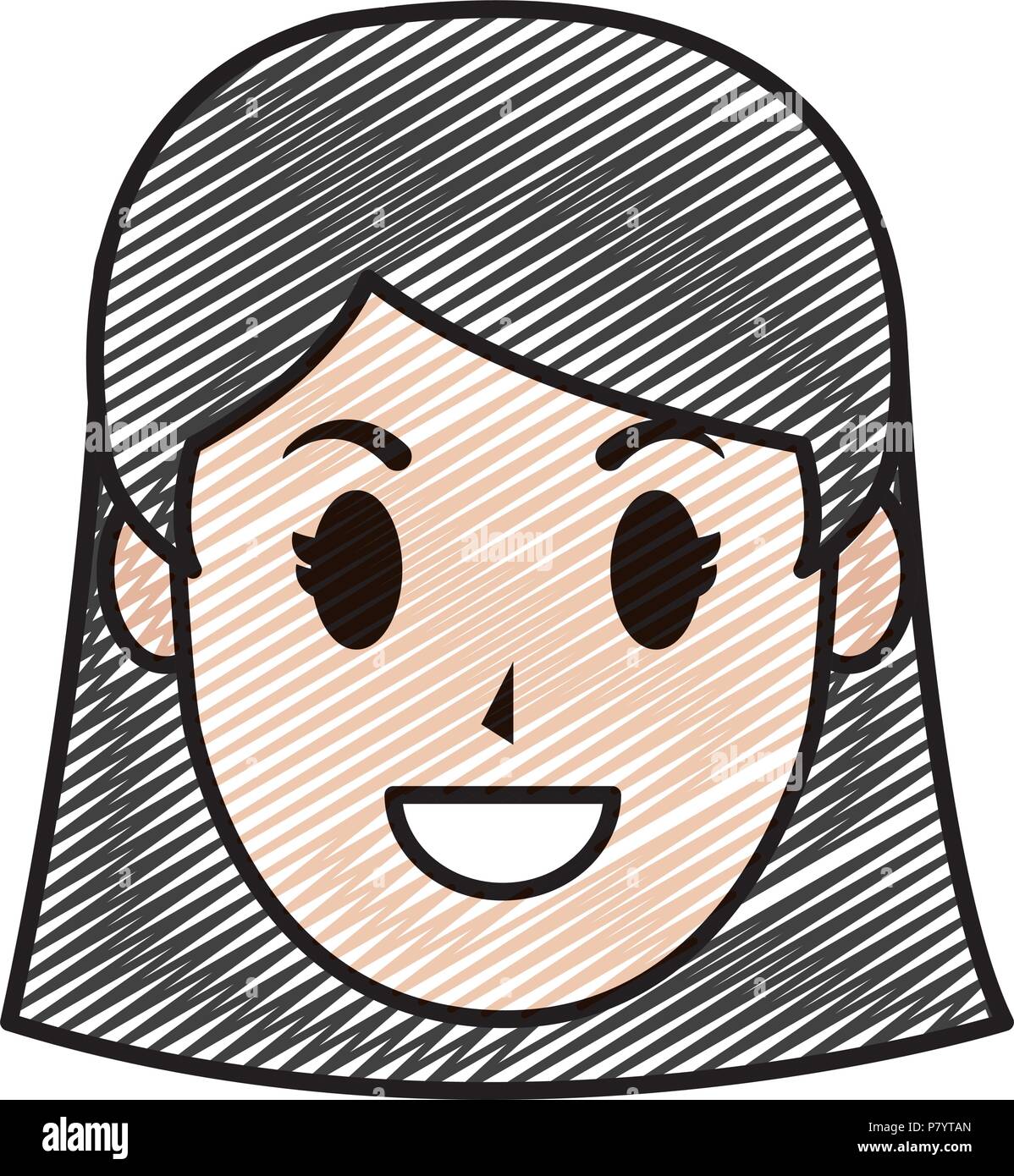 doodle beauty woman head with hairstyle design Stock Vector Image & Art ...