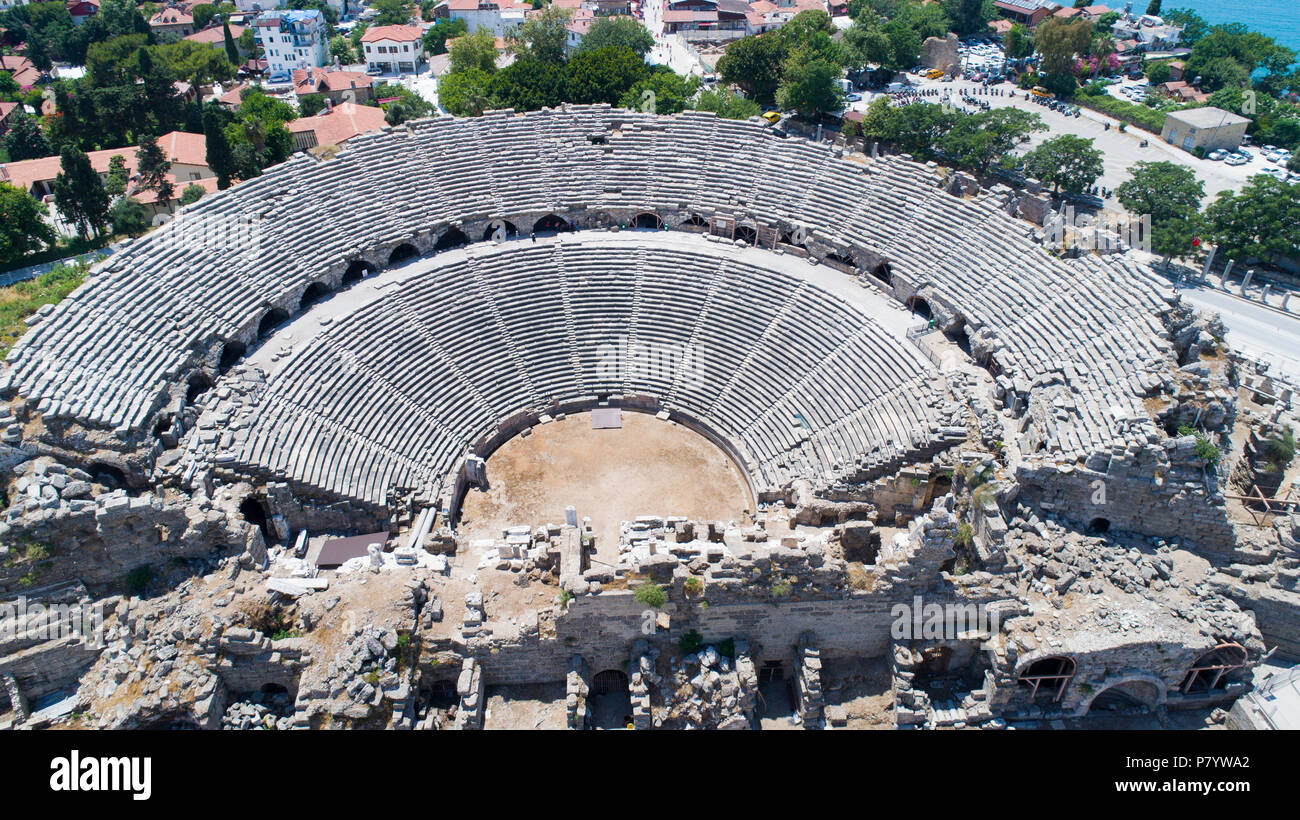 Aerial view of Side city in Antalya Turkey Stock Photo - Alamy