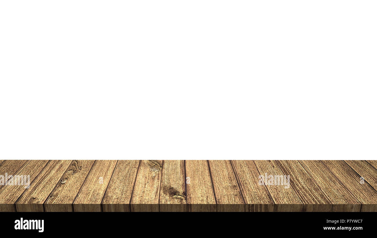 Empty table on Isolated white background. 3D illustration. Clipping ...