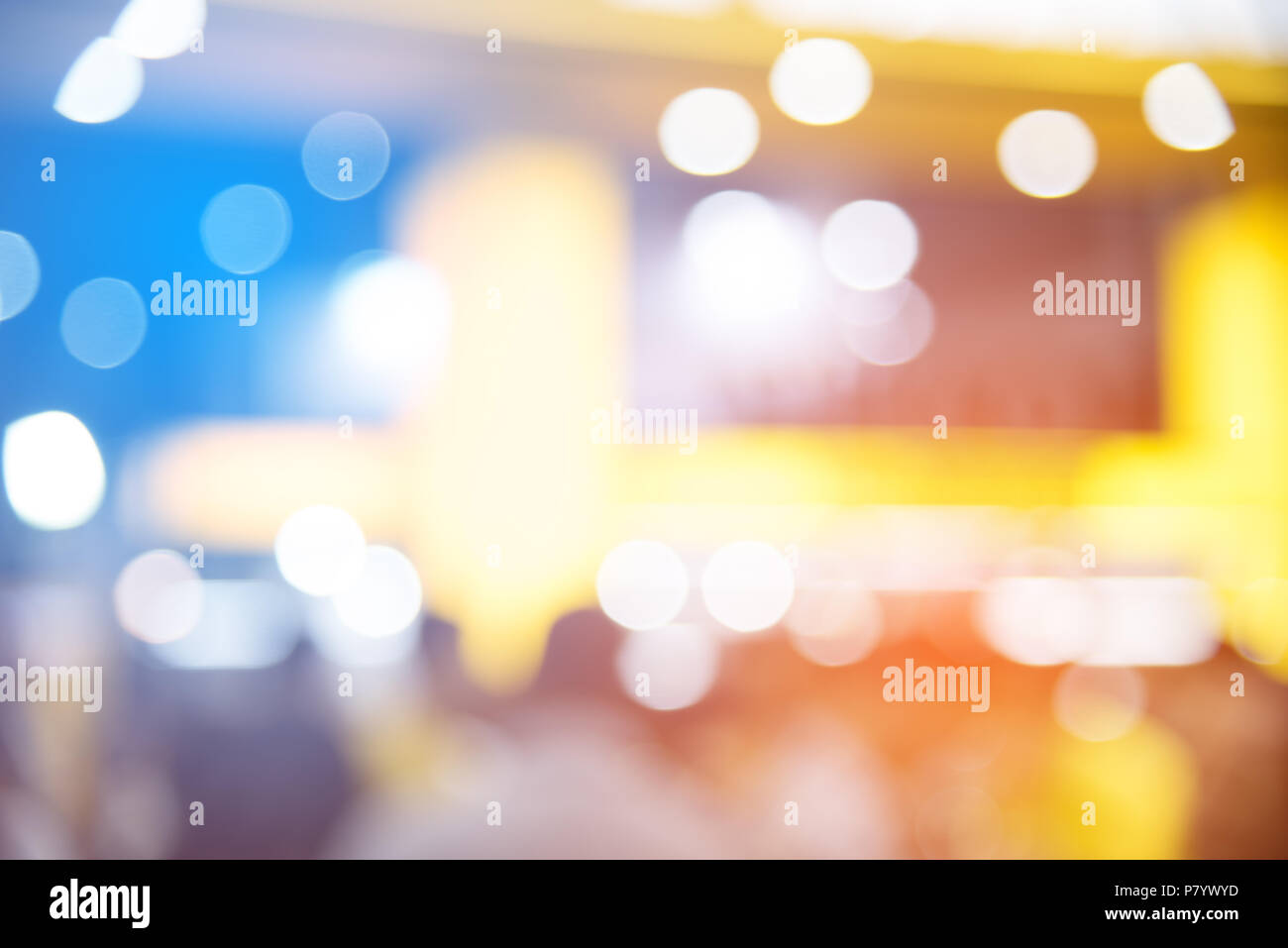 Abstract blurred of festival event with people and motor show ...