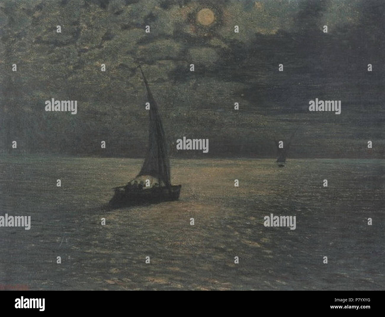 Boat in the moonlight hi-res stock photography and images - Alamy