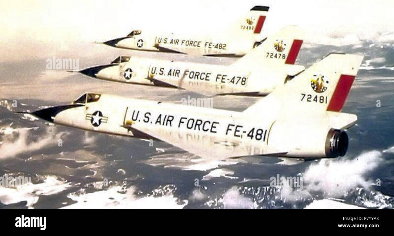 498th Fighter-Interceptor Squadron F-106 Delta Dart Three-Ship ...