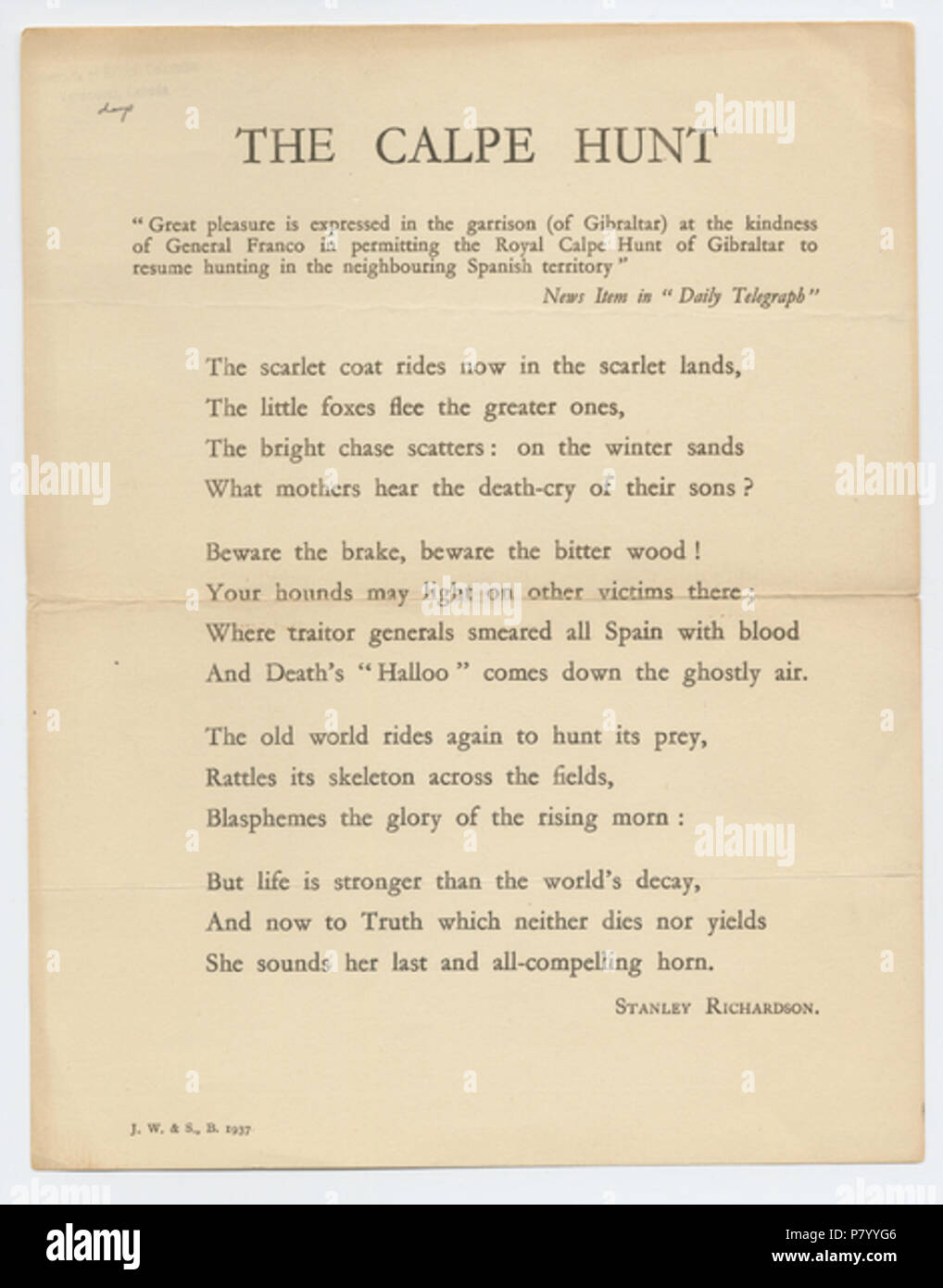 English: The Calpe Hunt by Stanley Richardson (1911-1941). The statire ...