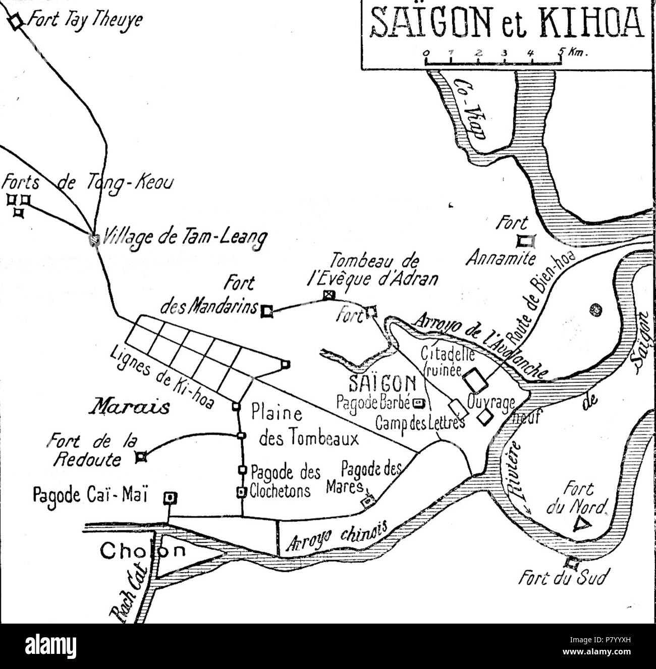 Ting Vit: Map of Saigon and the Ky Hoa lines . 1934 258 Map of Saigon ...