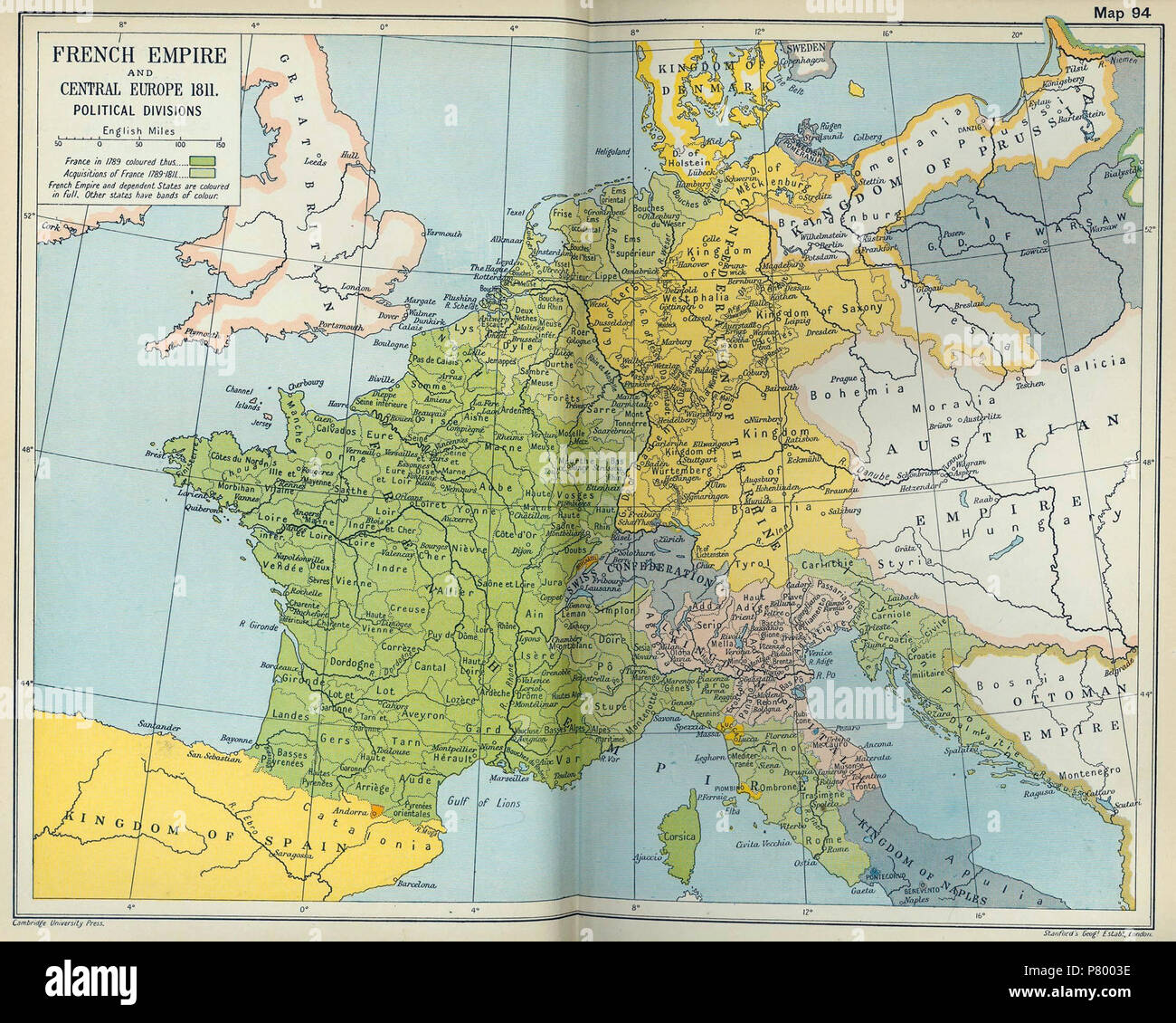 English: French Empire and Central Europe in 1811 (Political Divisions ...