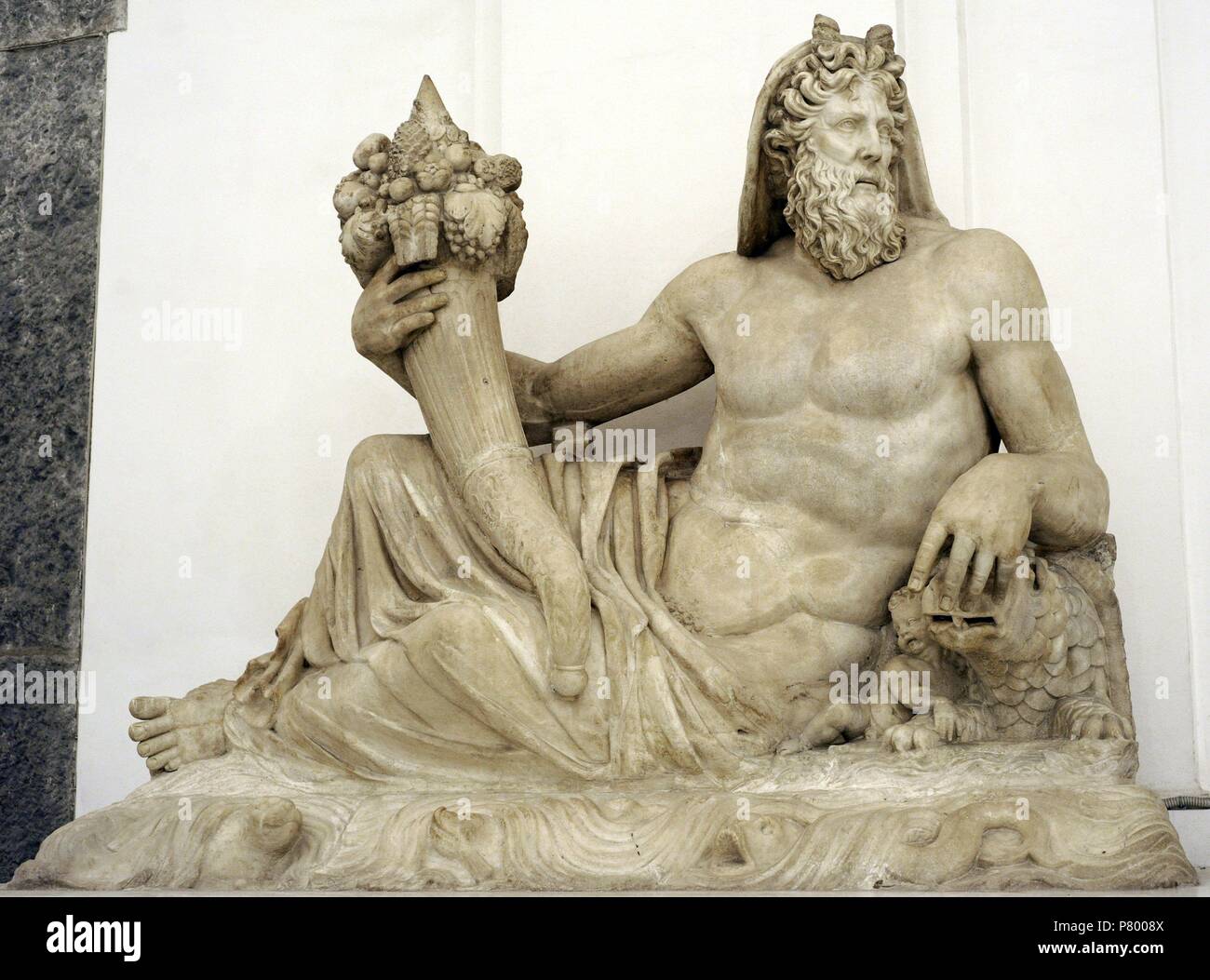 Statue of a river divinity with cornucopia. Farnese Collection of Rome ...
